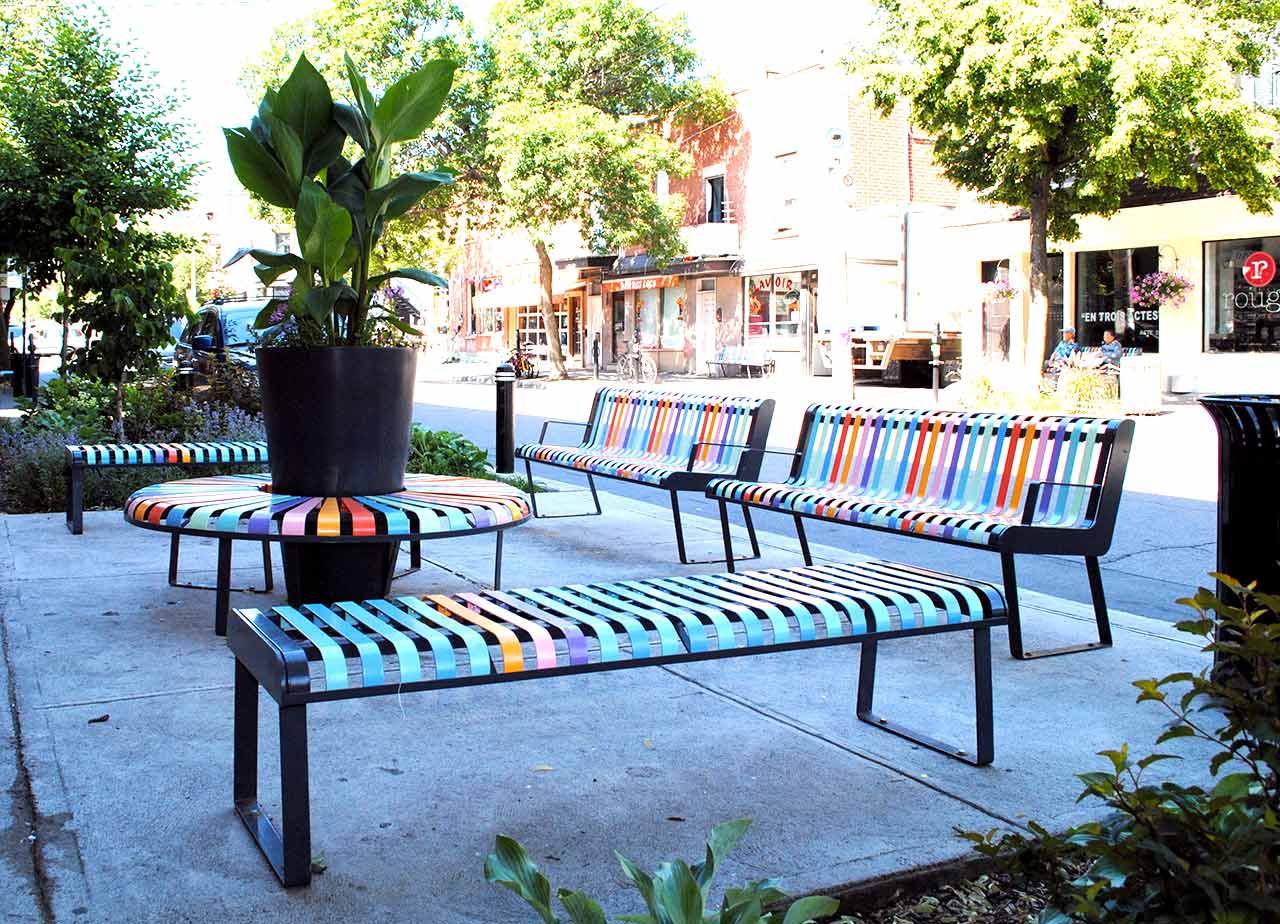 Mobilier urbain gamme Pastel à Montréal